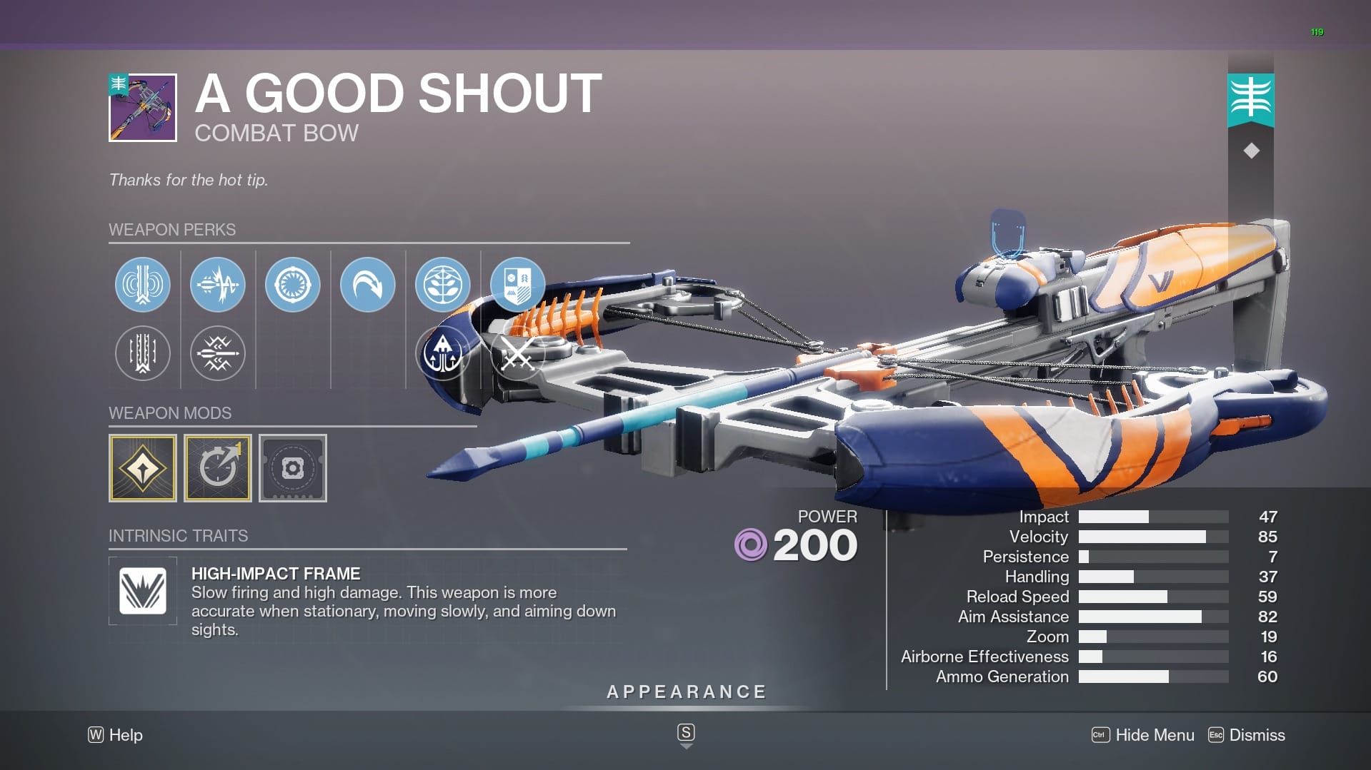 A Good Shout Boost in Destiny 2 (Weapon God Roll Farm)